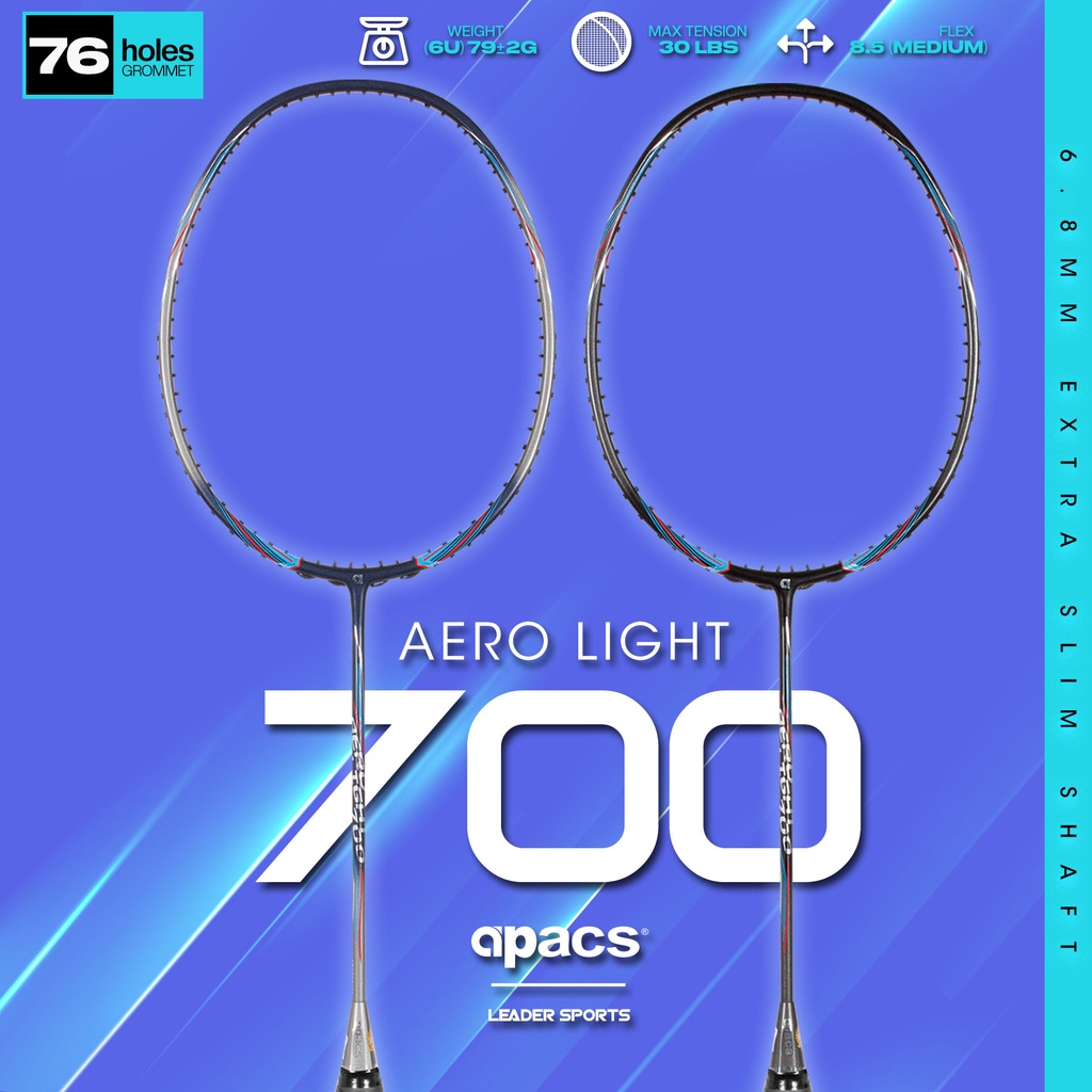 [EXCLUSIVE] APACS BADMINTON RACKET AERO LIGHT 700 PACKAGE | Shopee ...