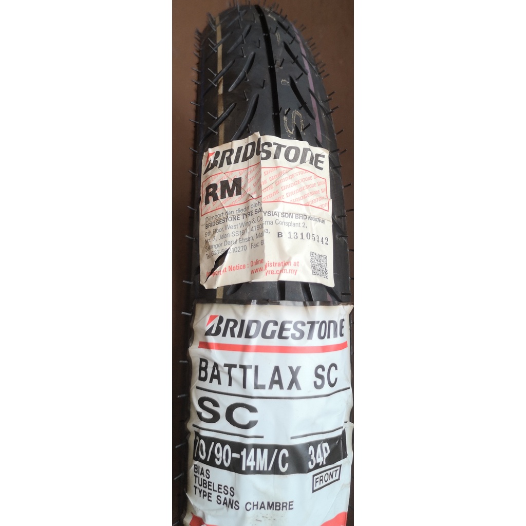 TAYAR TYRE BRIDGESTONE BATTLAX SC SCOOTER HIGH PERFORMANCE TYRE NEW ...