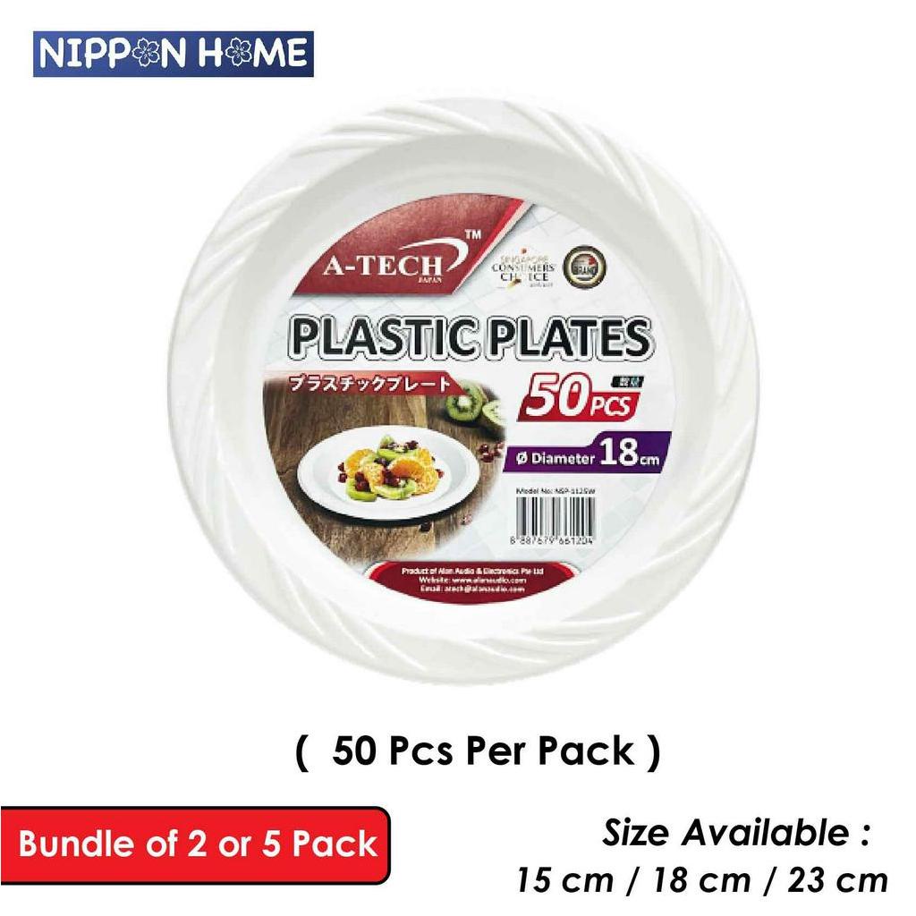 [Household] Bundle of 2 or 5 Pack DISPOSABLE PLASTIC PLATE ( 6" / 7 ...