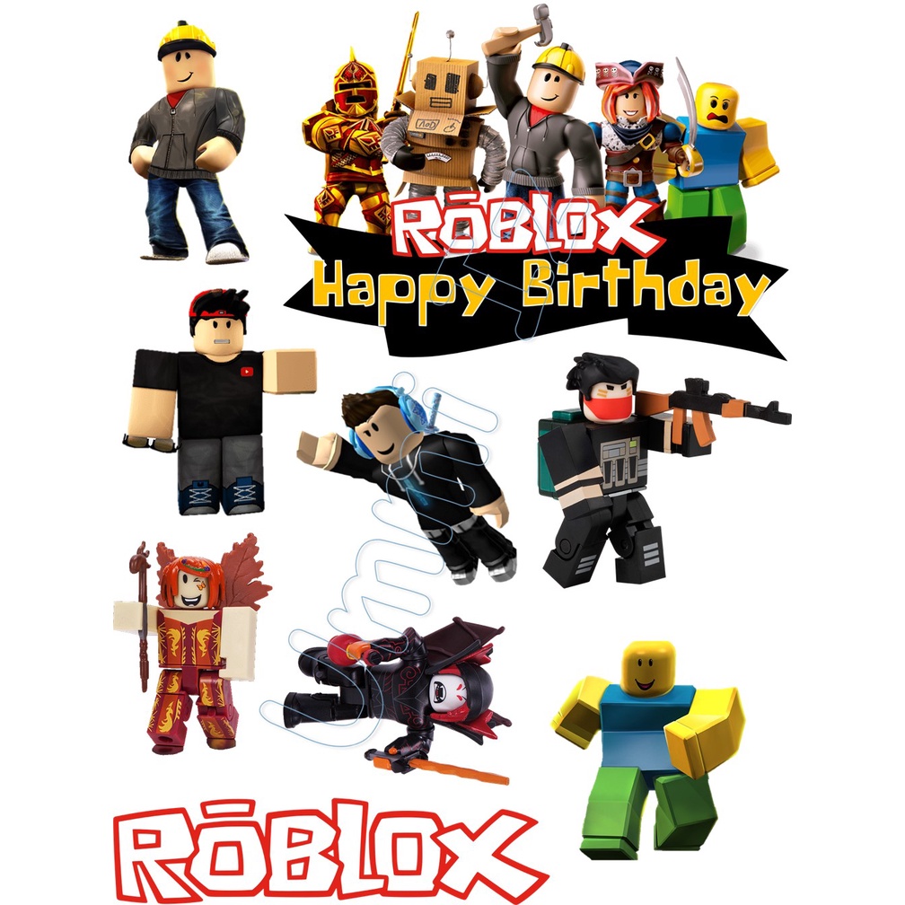 Happy Birthday Topper Cake ROBLOX (CUSTOM NAME) | Shopee Singapore