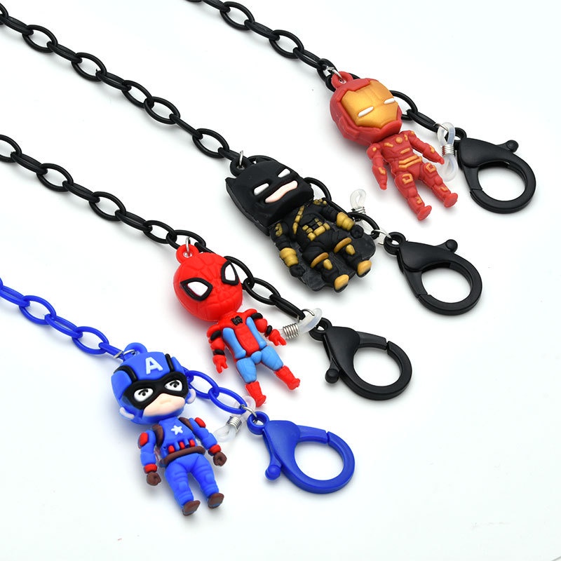 Avenger Marvel Cartoon Spiderman Mask Chain Cute Trendy Men Lanyard ...