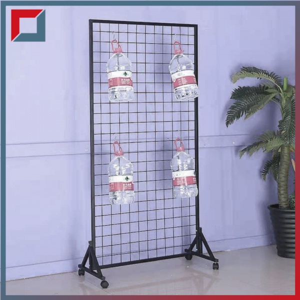 Vertical mesh floor display frame mobile double-sided wire mesh rack ...