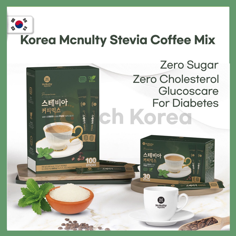 [Korea] Mcnulty Stevia Instant Coffee Mix 3-in 1/ Diet Coffee / Zero Sugar / Stevia Coffee ...
