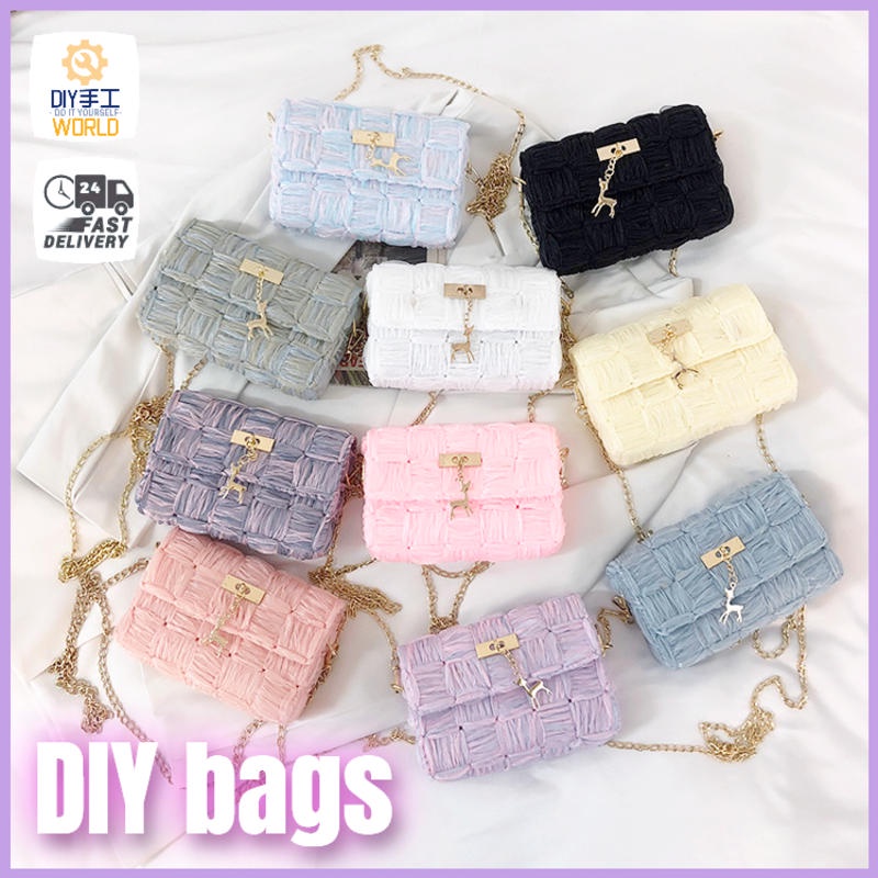 DIY Women's Bags DIY Material Set Hand Woven Hand Knitting Fashion ...