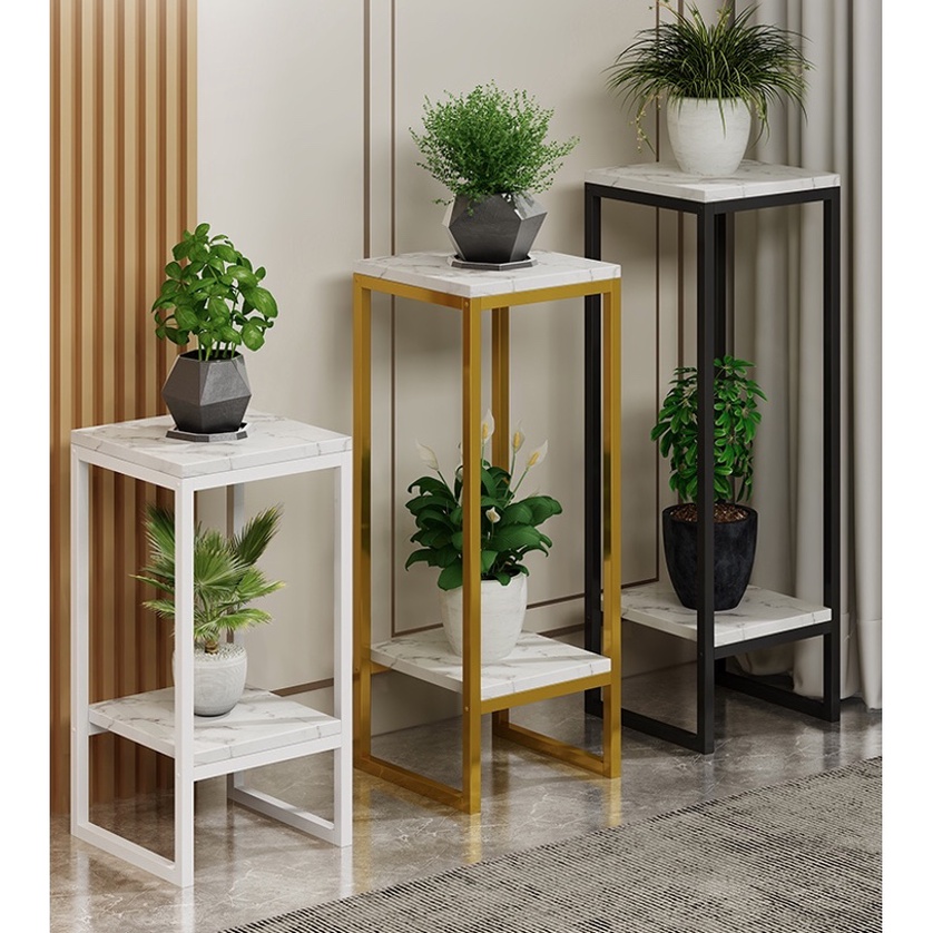 [2 TIER SQUARE PLANT RACK] Wooden Plant Rack Display Rack Living Room ...