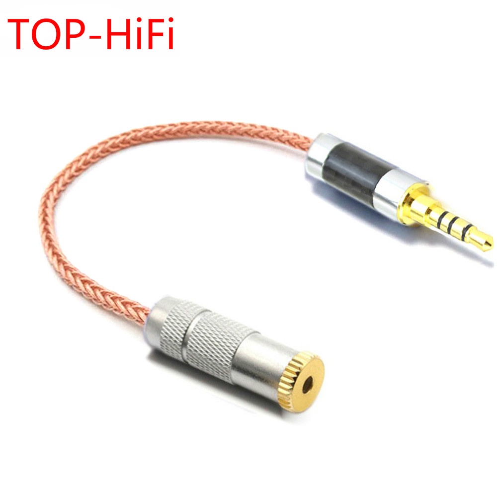 TOP-HiFi Single Crystal Copper 3.5mm TRRS Balanced Male to 2.5mm TRRS ...