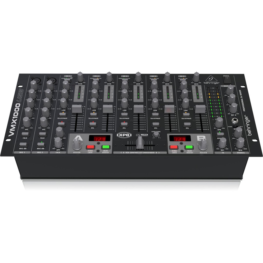 Behringer PRO MIXER VMX1000USB Professional 7-Channel Rack-Mount DJ ...
