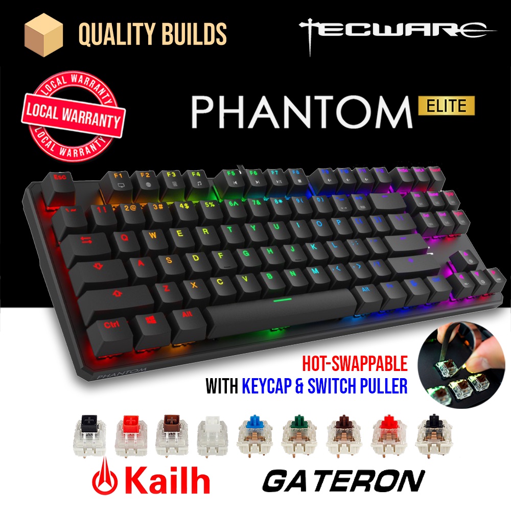 Tecware Phantom Elite 87 RGB Gateron Kailh Box Speed Hot Swap ...