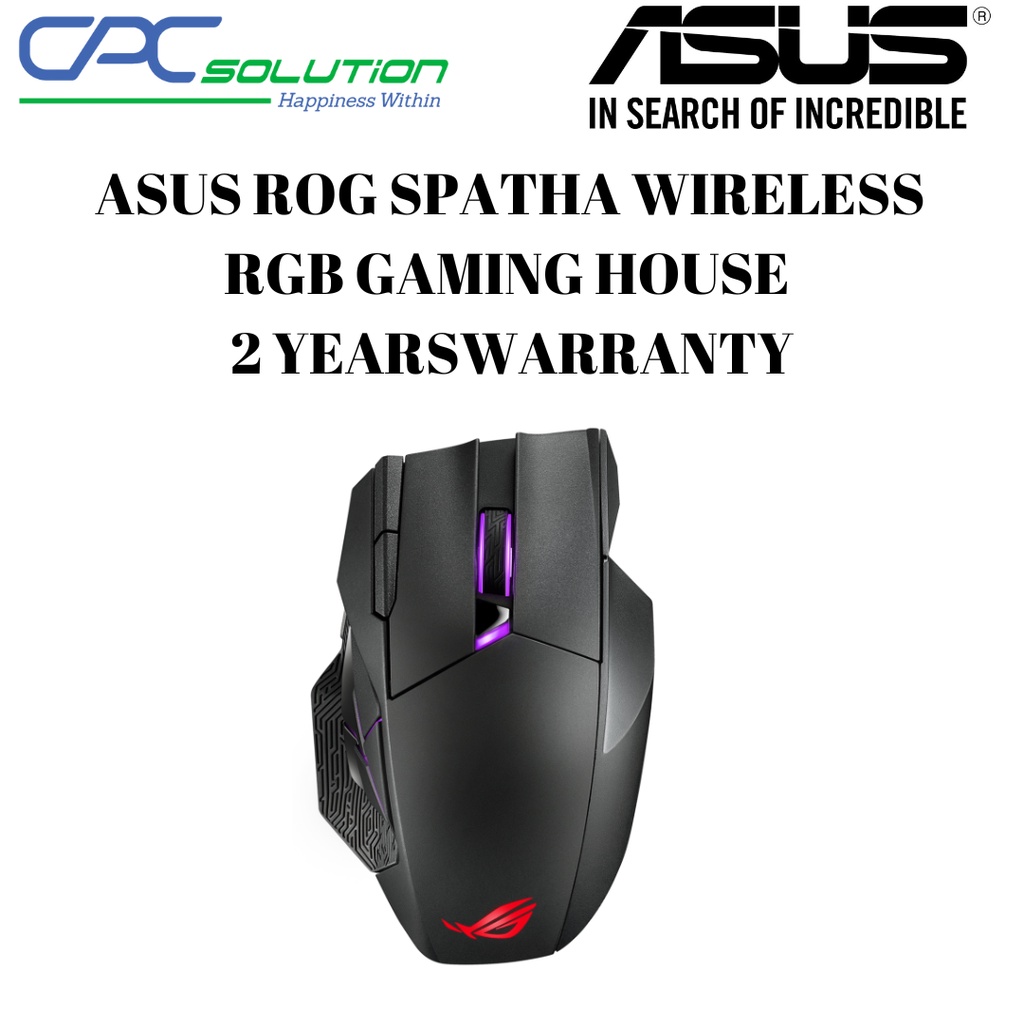 ASUS ROG SPATHA WIRELESS RGB GAMING HOUSE 2 YEARS WARRANTY | Shopee ...