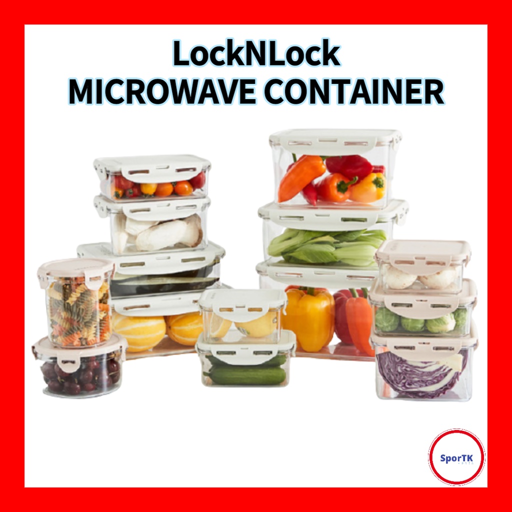LockNLock Microwave Container Rectangular Stackable Food Storage Large ...