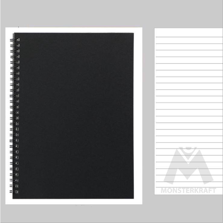 Notebook A4 A5 Sketch Book Spiral Wire O Planner Journal Black Notebook ...