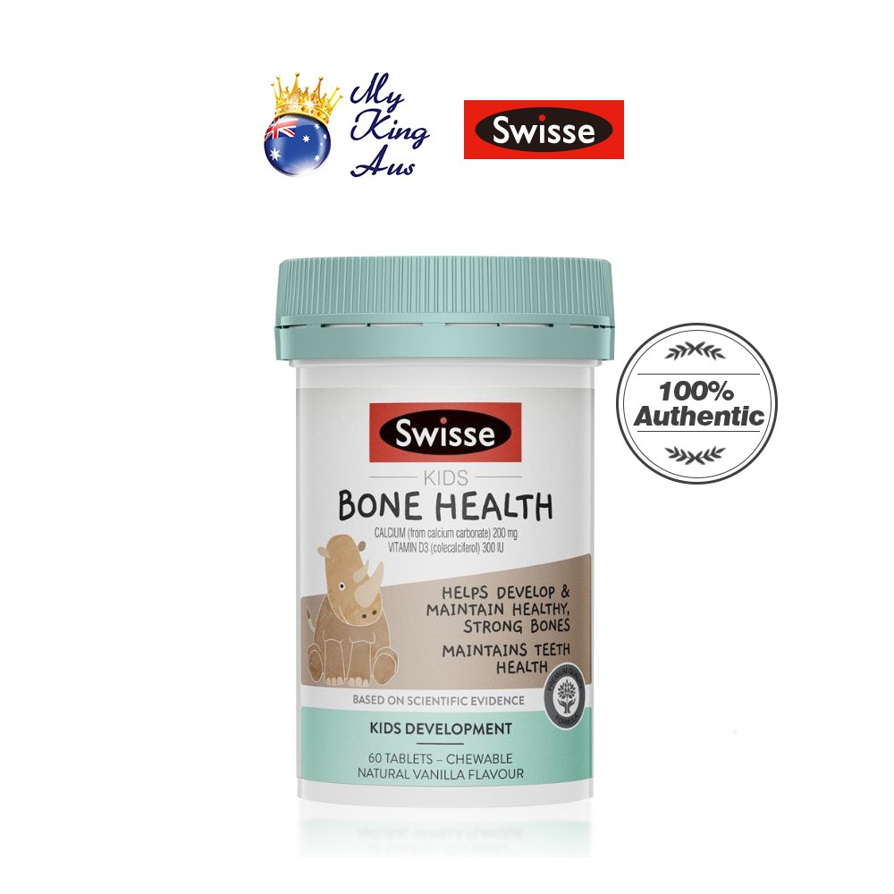 Swisse Kids Bone Health 60 Tablets Vitamin D3 Strong Healthy Bones and ...