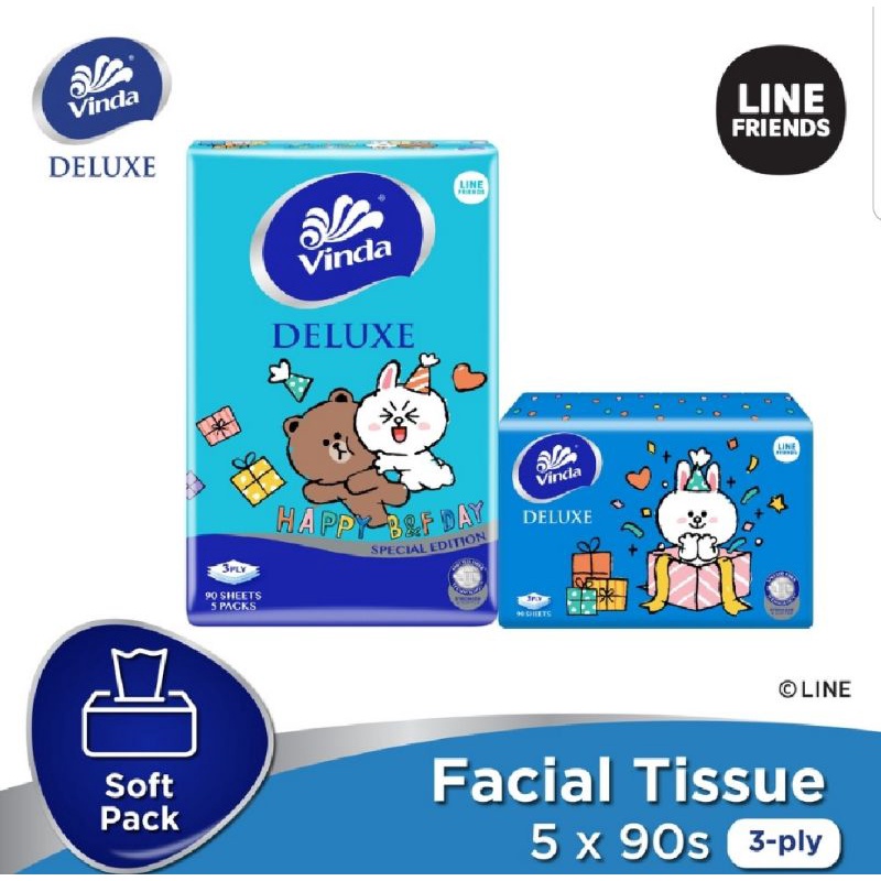 Vinda Facial Tissue 5 x 90s (M size) | Shopee Singapore