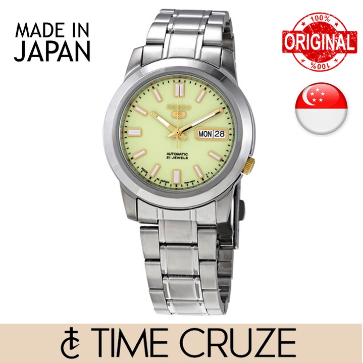[Time Cruze] Seiko 5 SNKK19J1 Japan Made Automatic Lumibrite Green Dial ...
