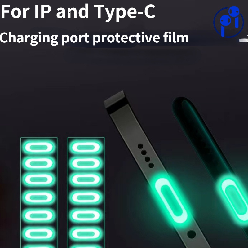 Scratch Resistant Luminous Phone Charging Port Sticker for IP and Type ...