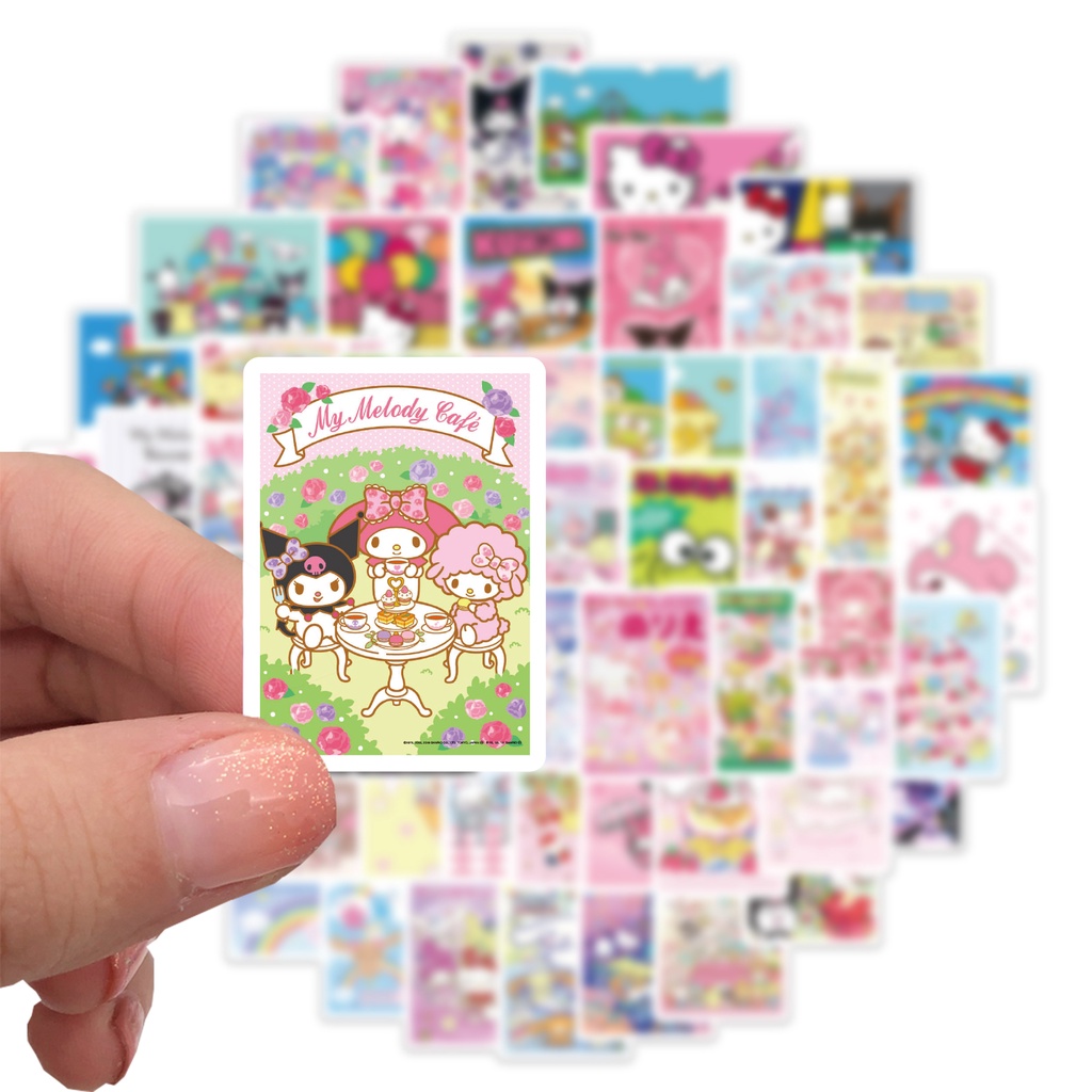 62Pcs/Pack Sanrio Cartoon Poster Waterproof Graffiti Notebook Luggage ...