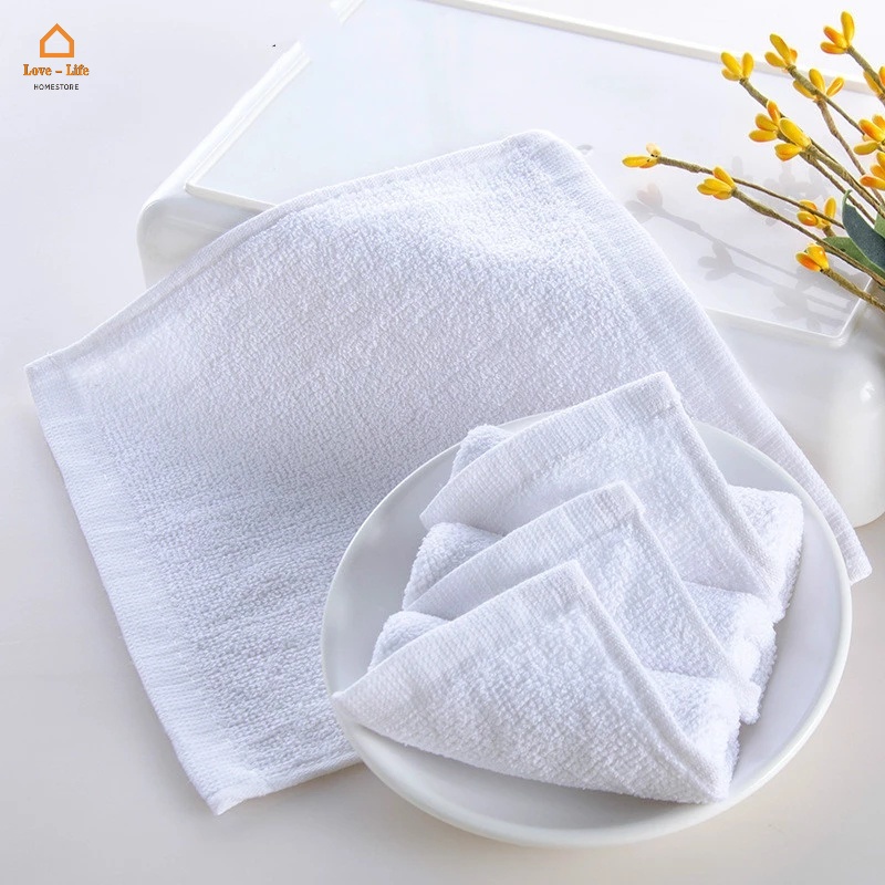 [Ready Stock] Cotton White Square Towel/Kitchen Cleaning Cloth/Small ...