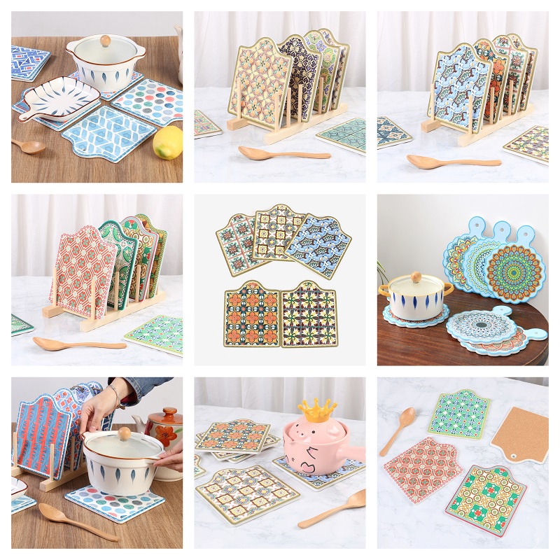 Pot Coaster Vintage Ceramic Coaster Trivet Marble Pot Holder Mug Mat ...