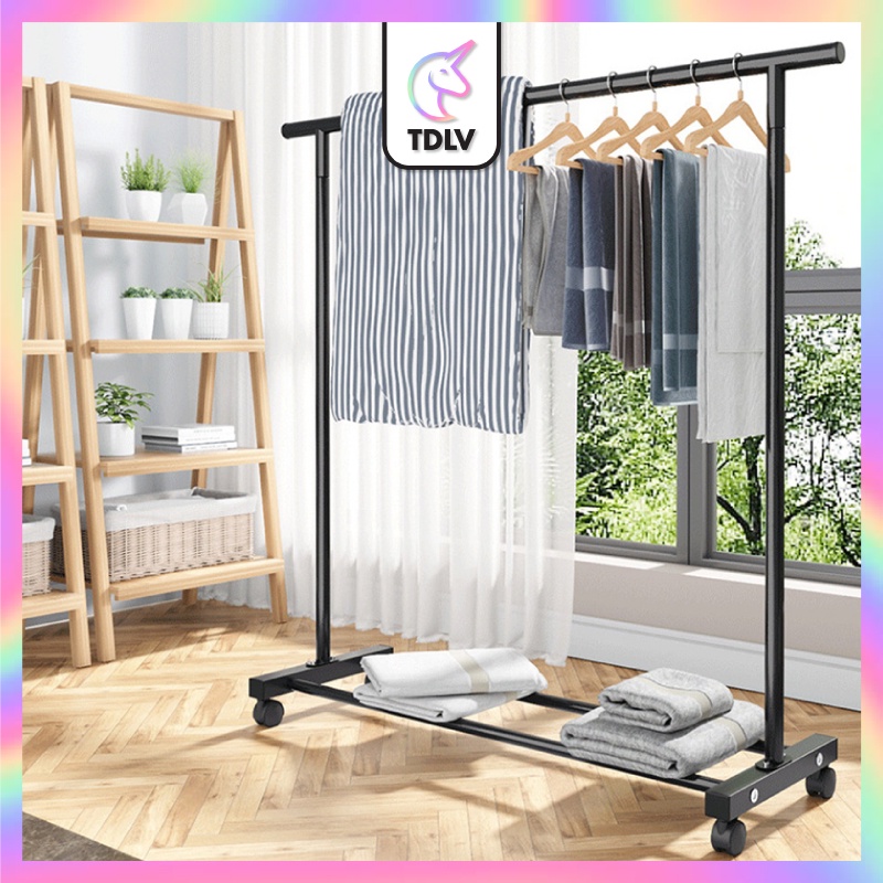 TDLV Simple Coat Rack Hanger Floor Bedroom Home Bedroom Clothes Rack ...