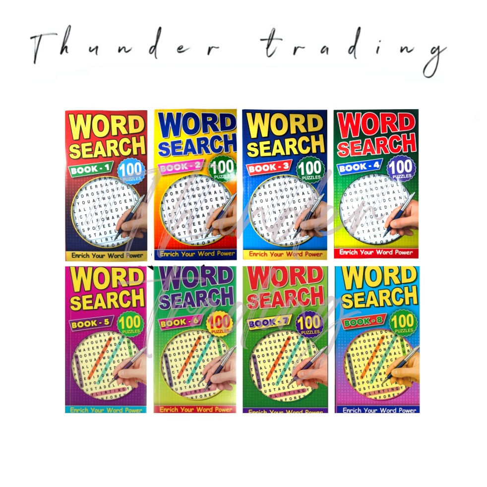 ️ Word Search 100 Puzzles ( Book 1-8 ) | Shopee Singapore