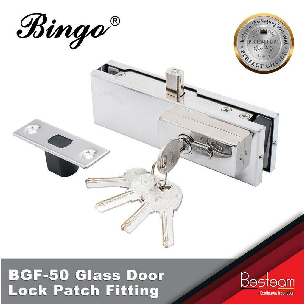 Bingo BGF-50 Stainless Steel Glass Door Lock Patch Fitting | Shopee Singapore