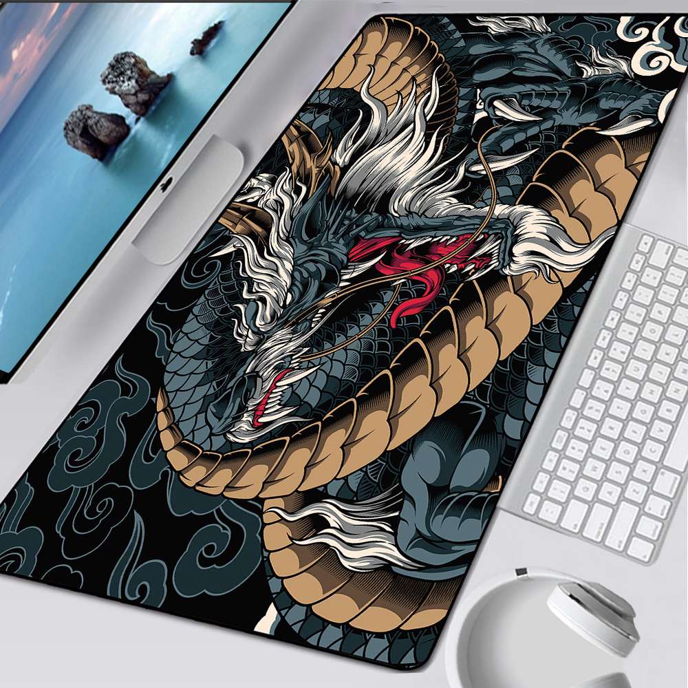 Japane Art Dragon Mousepad Company Deskmat 90x40 Pc Gamer Washable ...