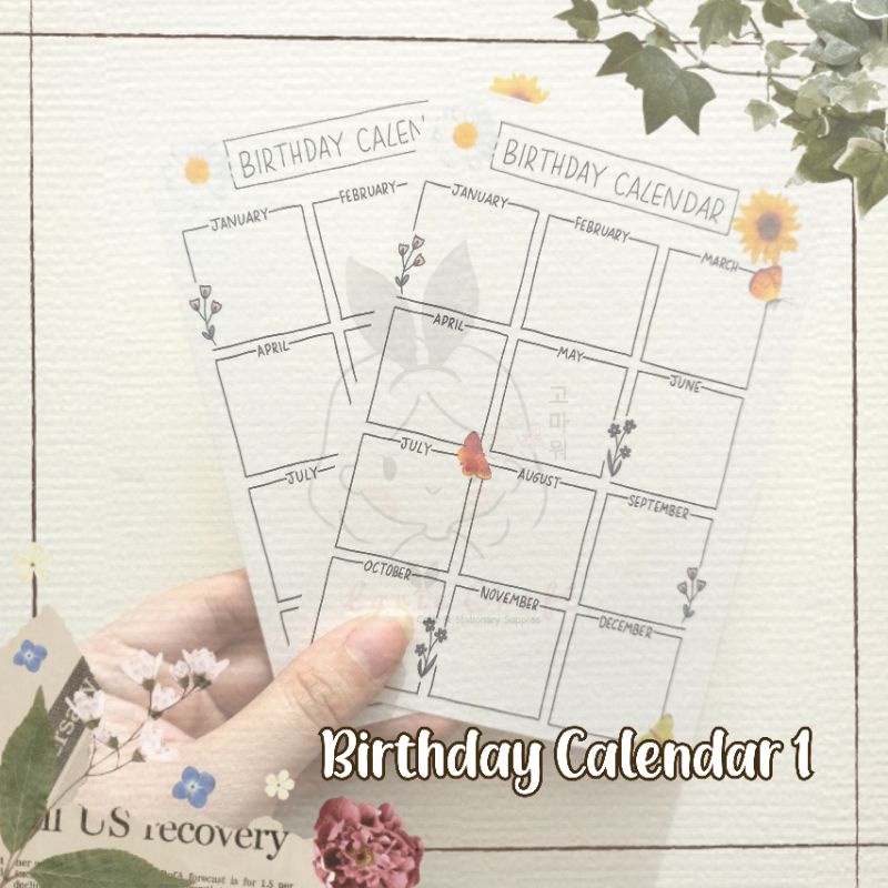 Lc Daily Planner Birthday Weekly Monthly Bujo Template size A6 | Shopee ...