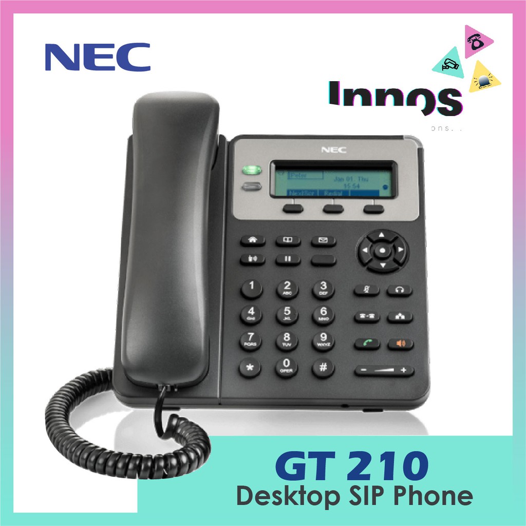 NEC Desktop SIP Phone GT210 ITX1615-1W(BK) | Shopee Singapore