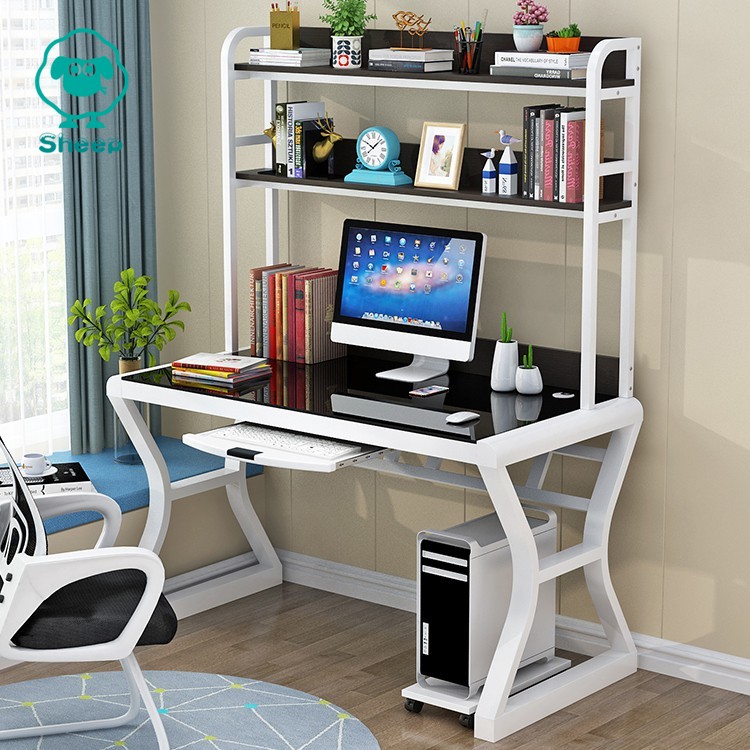 SHEEP Study Table Laptop Desk Double Layer Storage Gaming Table Desktop ...