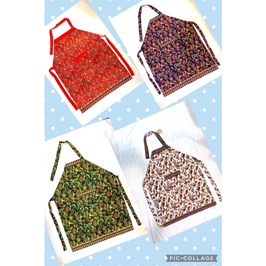 SIA Batik Apron Adjustable With Pocket | Shopee Singapore