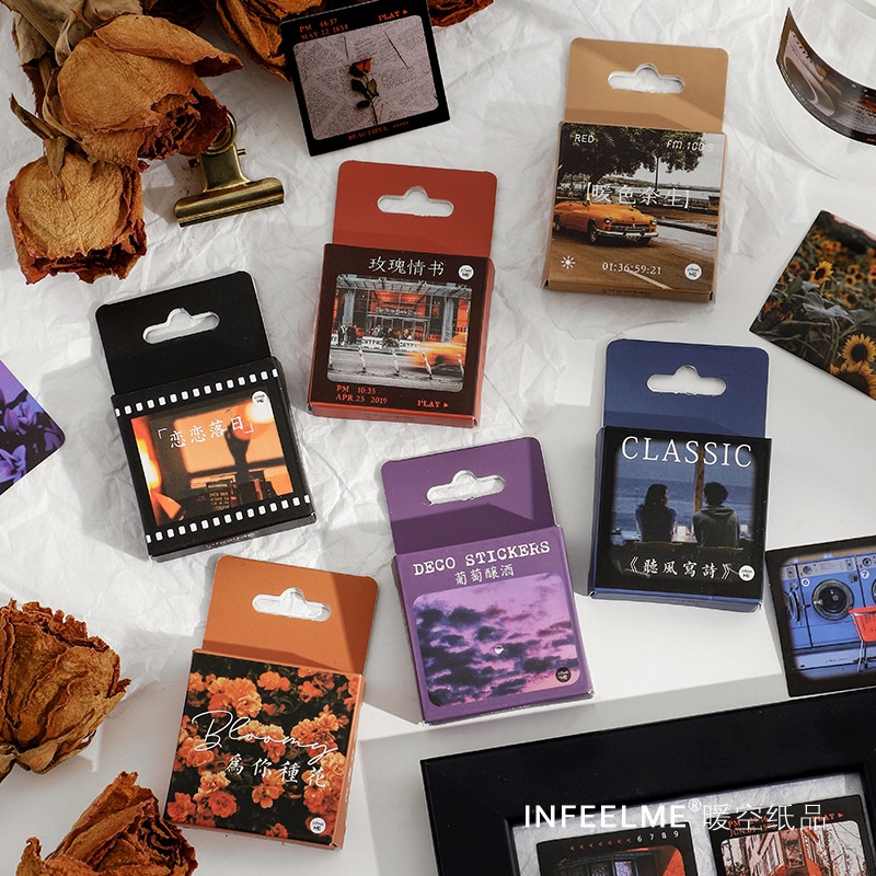 46 Pcs Movie Scene Kawaii Paper Sticker Set Love Letters Flower ...