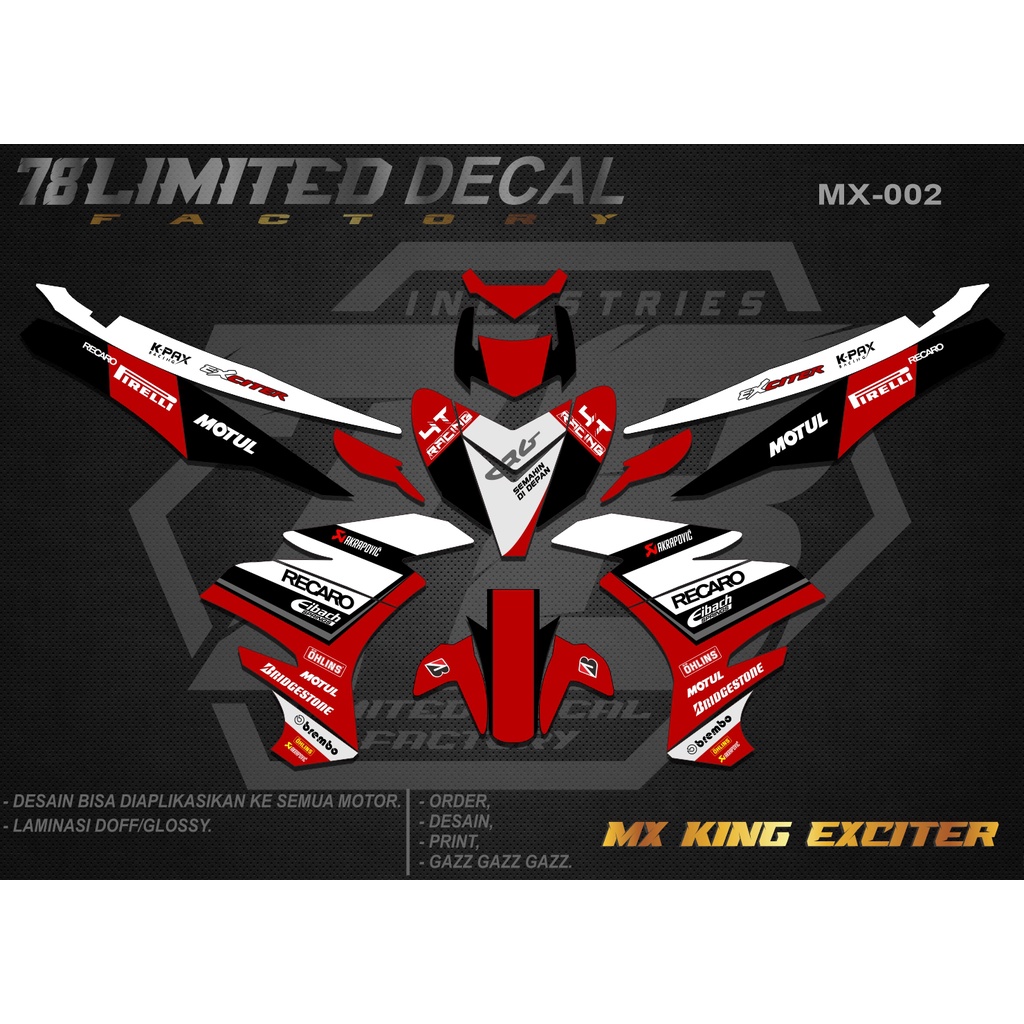 MX KING 150 STICKER DECAL FULLBODY MX KING 150 CUSTOM EXCITER - 002 ...