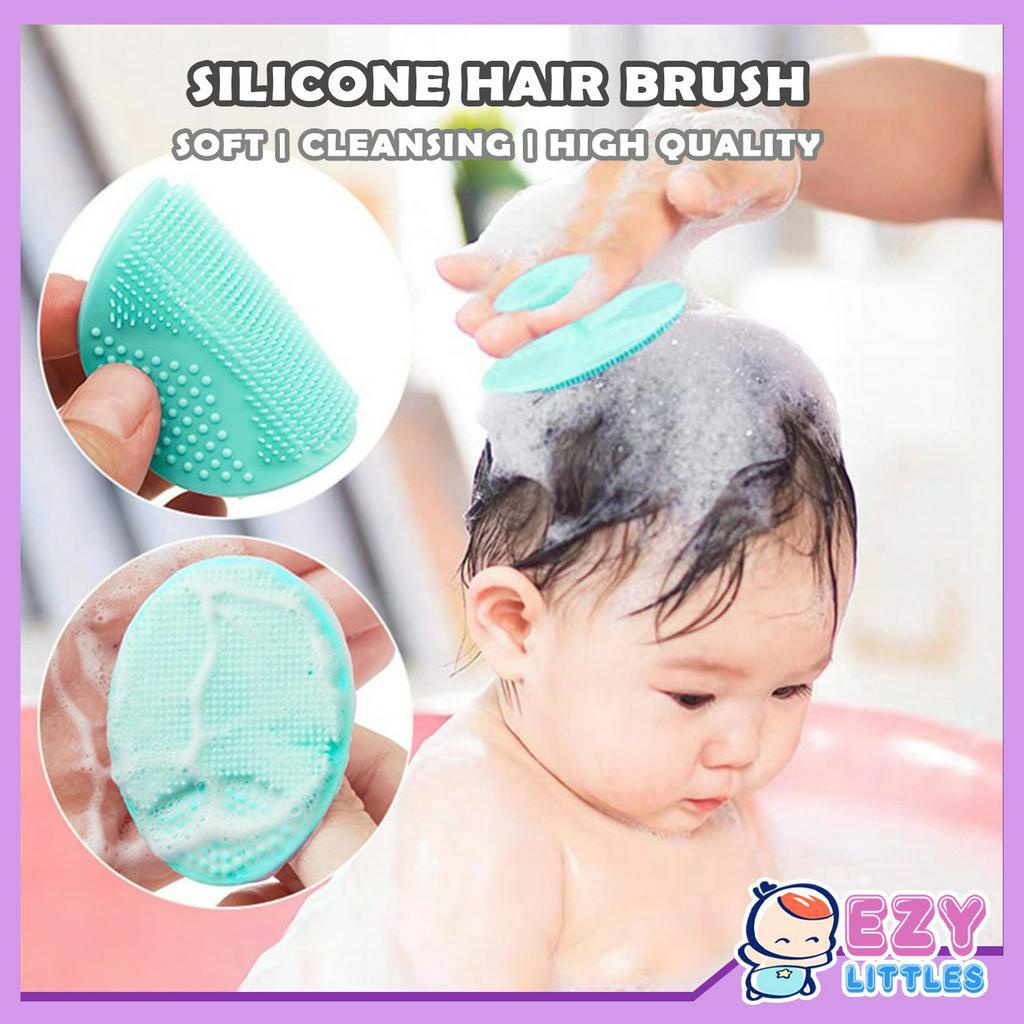 EZYLITTLES Baby Bath Silicone Hair Brush Cradle Cap Brush Baby Silicone ...