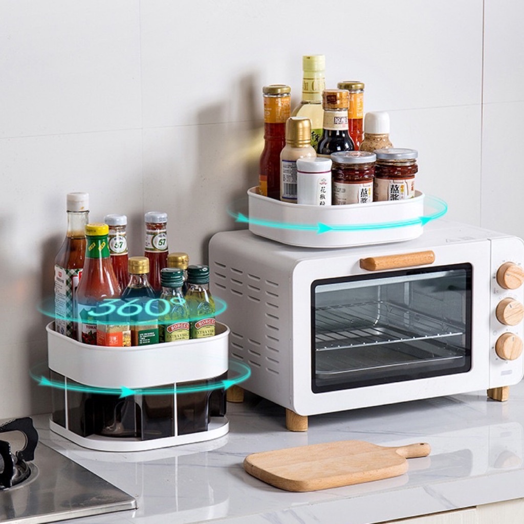 SG STOCKS Kitchen Multi-Functiona Rotating Storage Rack Seasoning ...