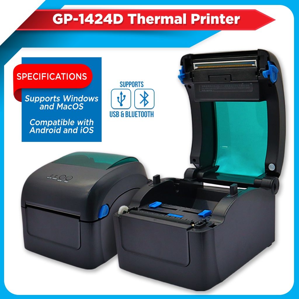 GPRINTER GP-1424D Thermal Printer +1 Free A6Thermal Sticker/Shopee ...
