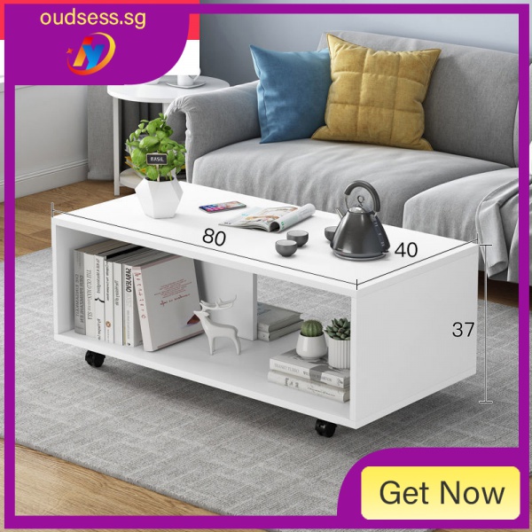 Coffee Table With Drawer Movable Tea Table With Wheel, Small Family ...