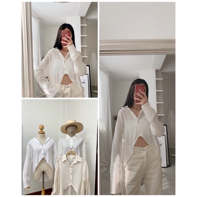 ELEGANT BASIC BUTTON DOWN SHIRT (Short Front Long Back SHIRT) | Shopee ...