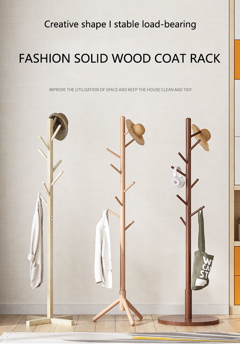 [TOP SALE]🔥 Wooden Clothes Hanger Rack Nordic Style Clothes Hanger ...