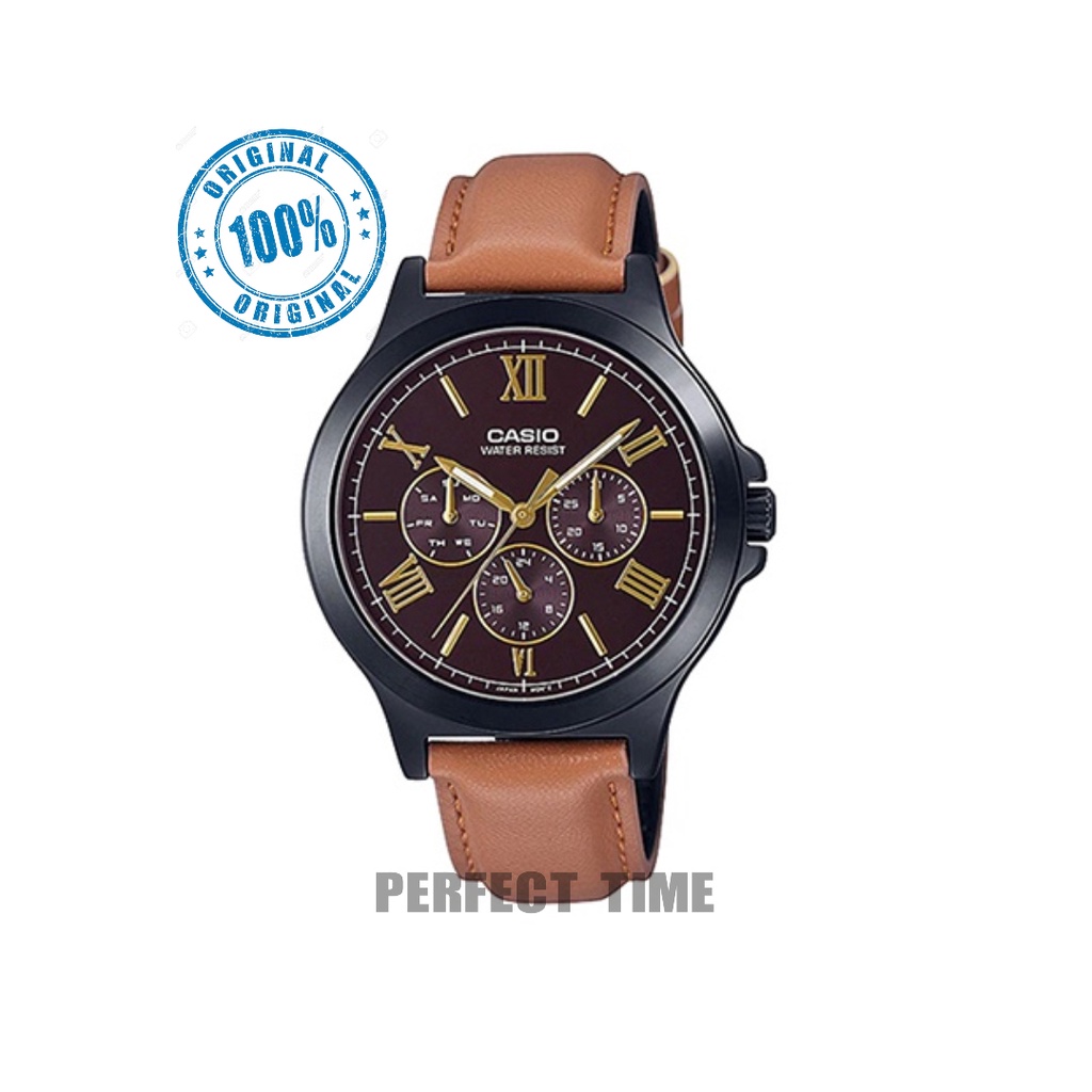 Casio Men Leather Watch Mtp V300bl 5a 2years Warranty Casio Watch Shopee Singapore