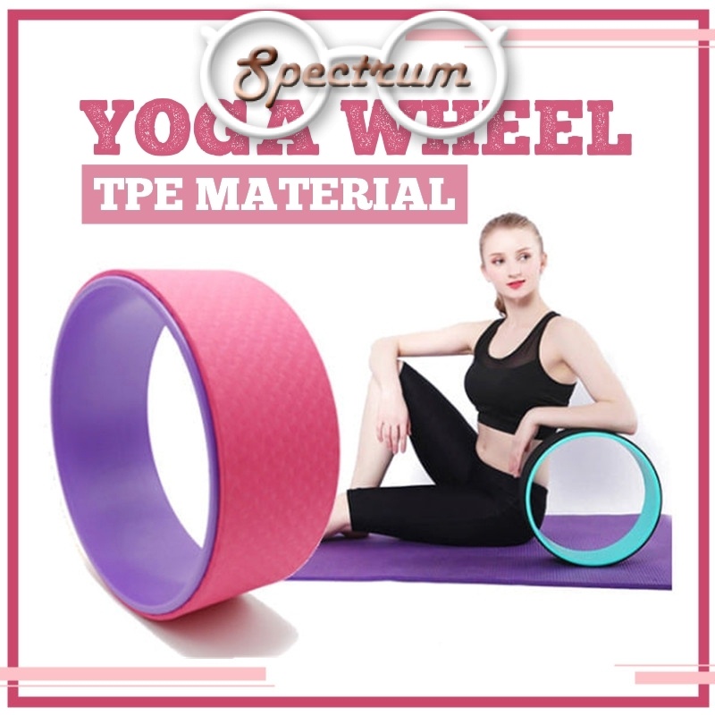 Yoga Wheel TPE Sport Pilates Yoga Circle Gym Waist Foam Roller Rim ...
