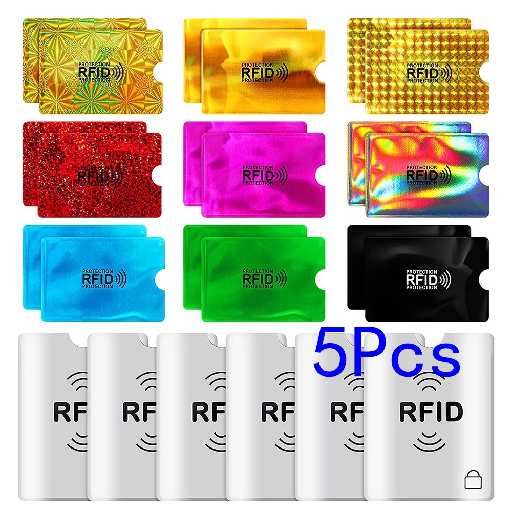 5 Pcs RFID Blocking Sleeves, Identity Theft Protection Secure Sleeves ...