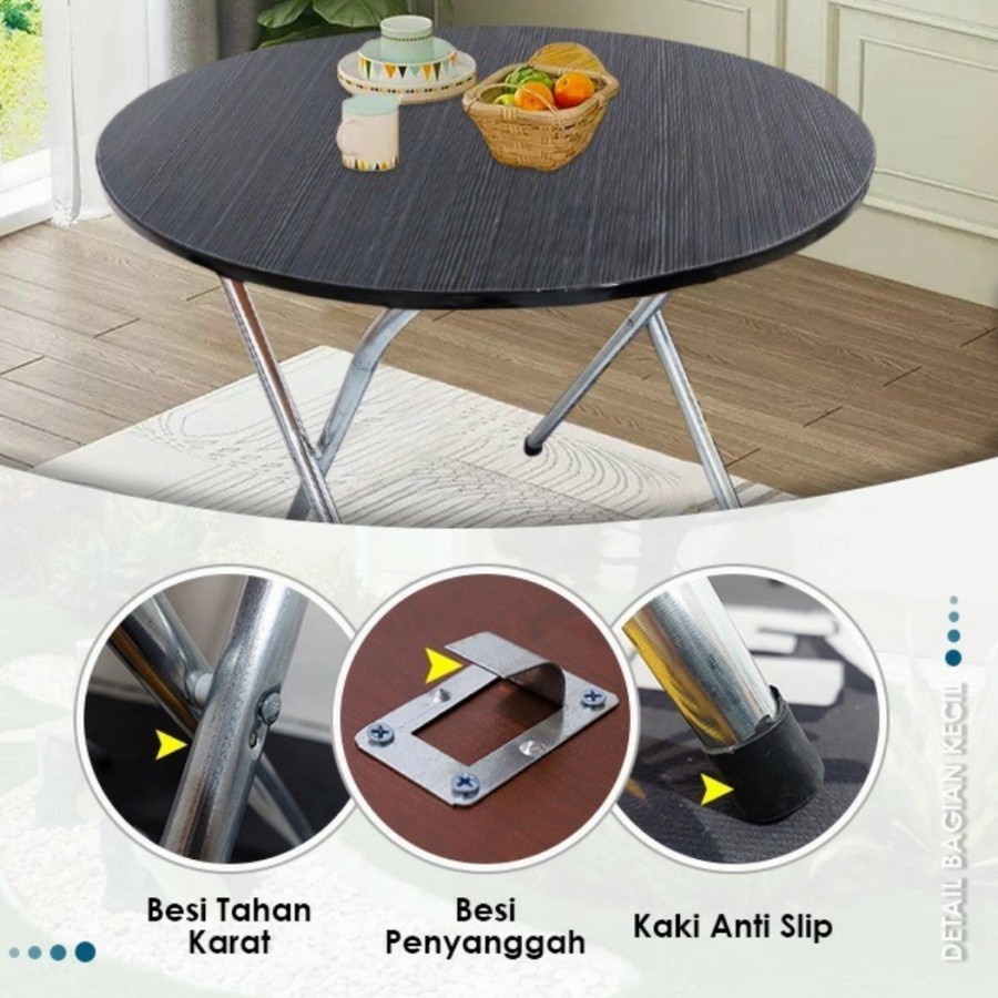 Folding Table Round Model HPL Cafe Multipurpose Dining Table Home Decor ...