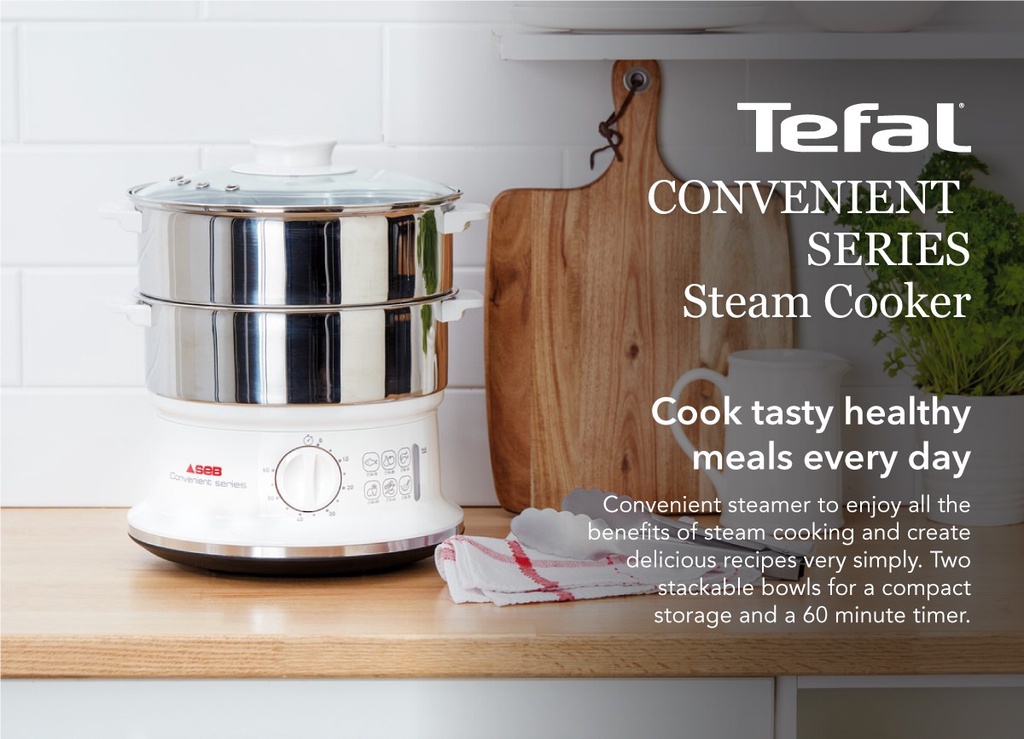 Tefal Stainless Steel Convenient Steamer VC1451 | Shopee Singapore