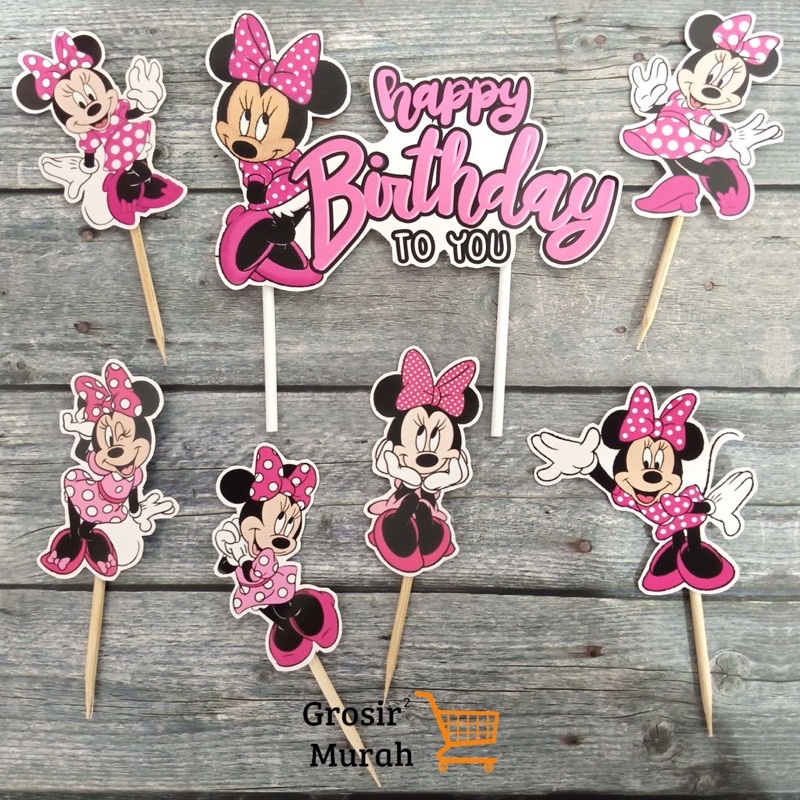 Minnie Mouse Cake Topper/Minnie Mouse Paper Topper | Shopee Singapore