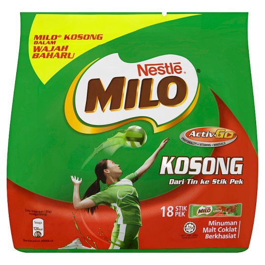 Nestle Milo Activ-Go 3 in 1 Kosong Chocolate Malt Drink Stick Pack 18 x 30g | Shopee Singapore