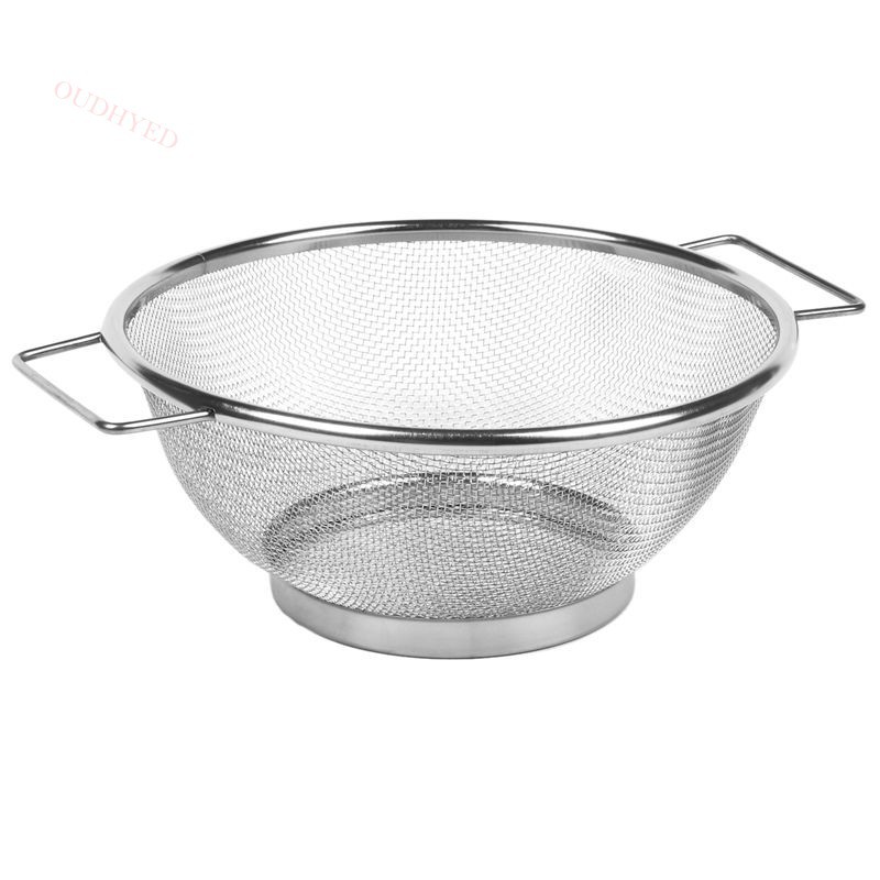 22cm Stainless Steel Fine Mesh Strainer Bowl Drainer Vegetable Sieve ...