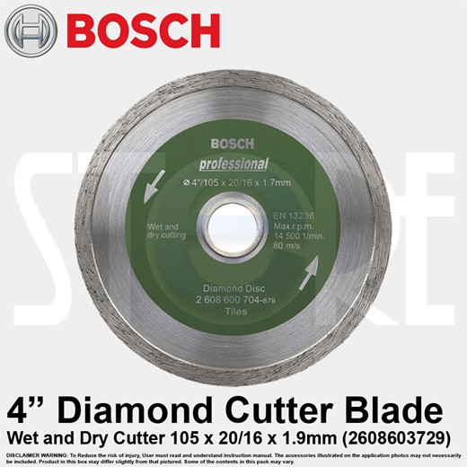 Bosch Diamond Wheel Disc Green 4 Inch 105mm on ceramic tiles glazed ...