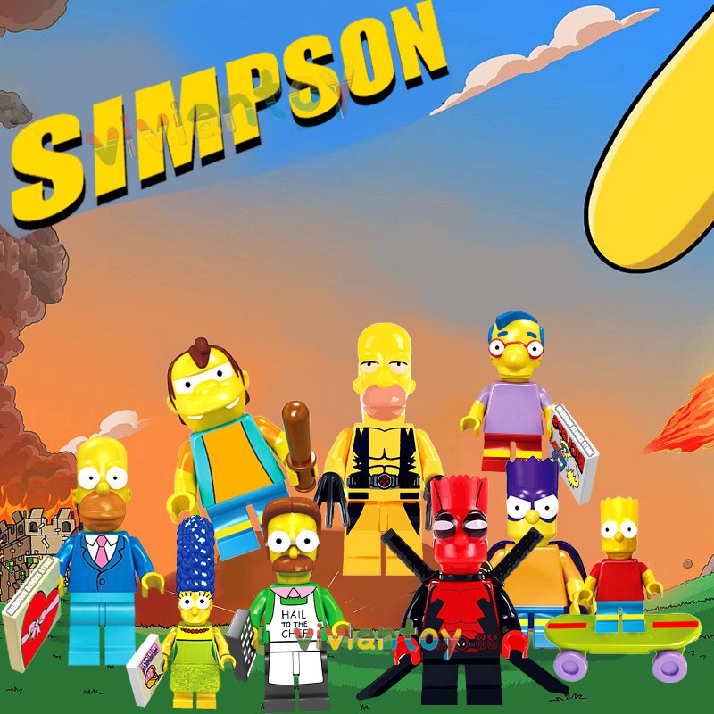 The Simpsons Minifigures Bart Marge Homer Nelson Flanders Cartoon ...