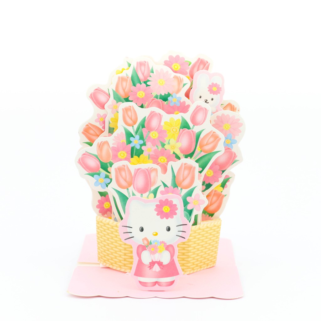 Sanrio Hello Kitty Flower Tulip 3D Birthday Greeting Card Festival ...