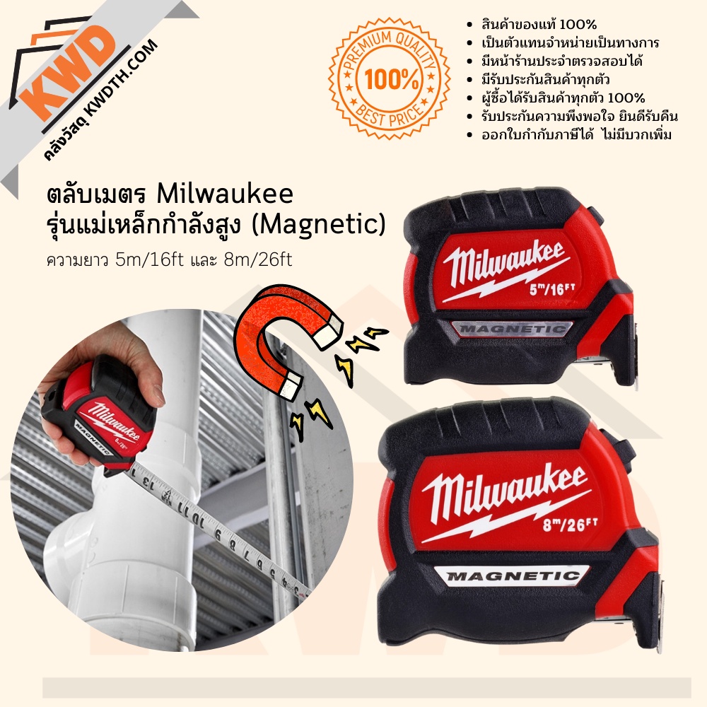 Milwaukee Compact Magnatic High Power Magnetic Tip Tape Display ...